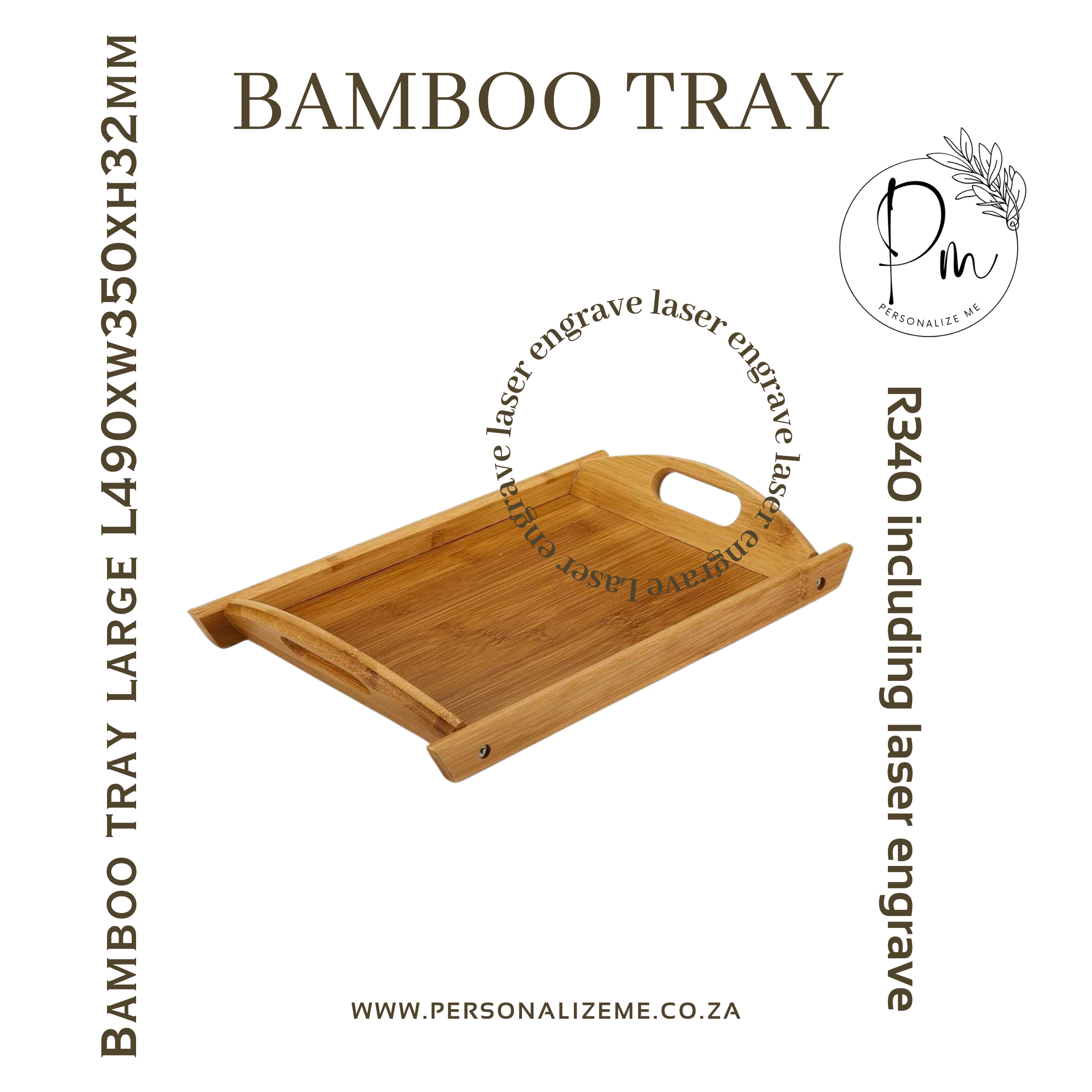 Bamboo Tray Large | Personalize Me